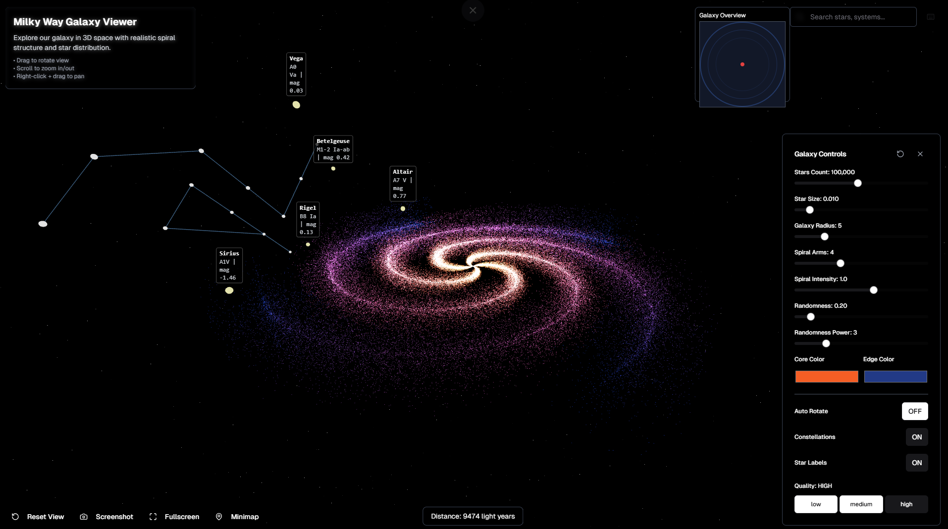 v0 - 3D galaxy page - v0 by Vercel